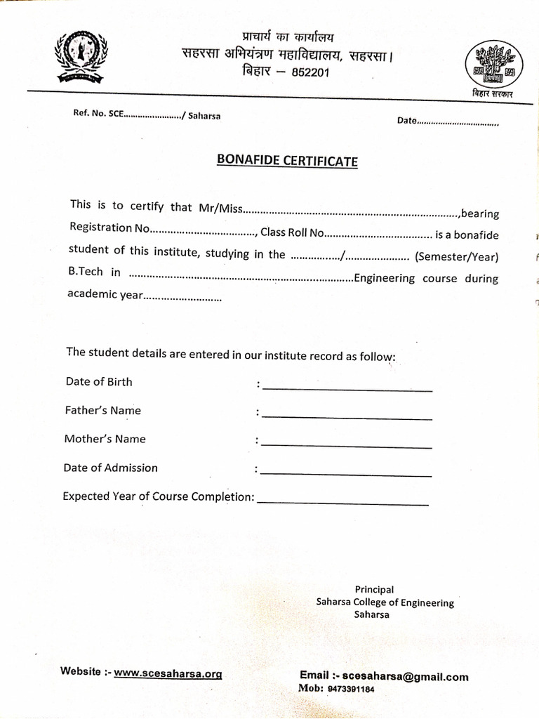Bonafide Certificate | PDF