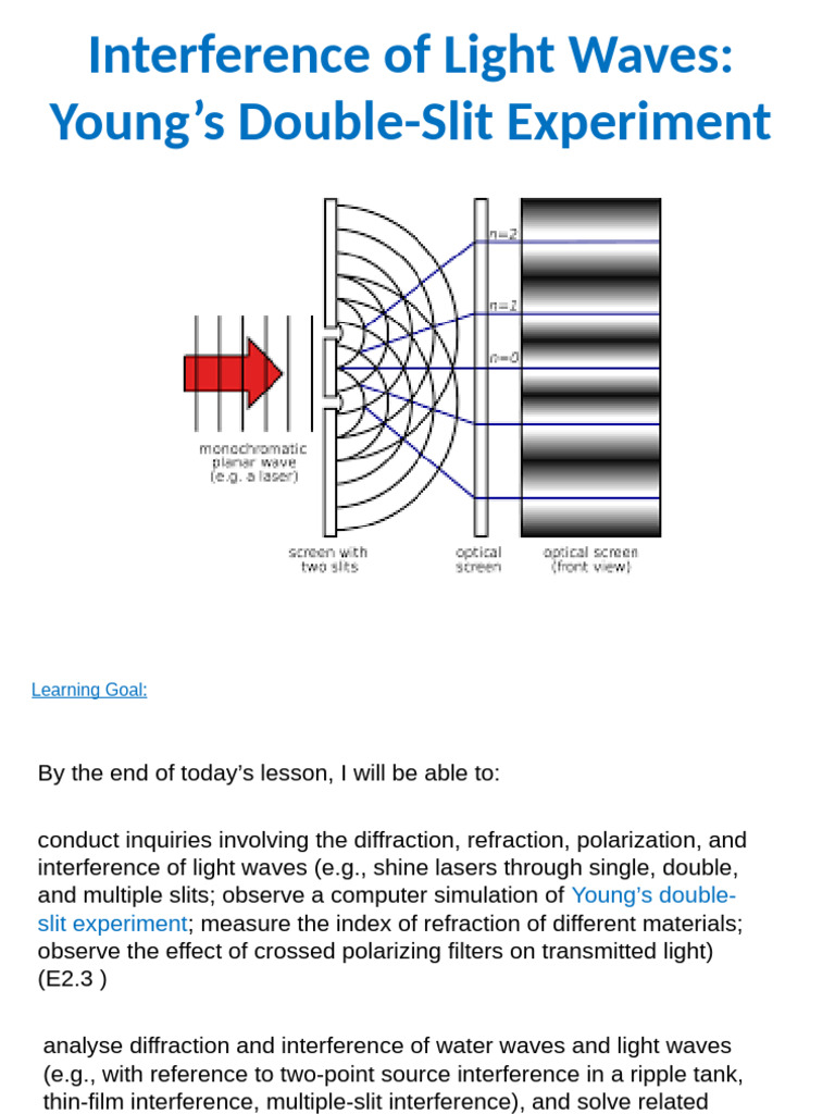 05 Youngs Double Slit Experiment | PDF | Diffraction | Light
