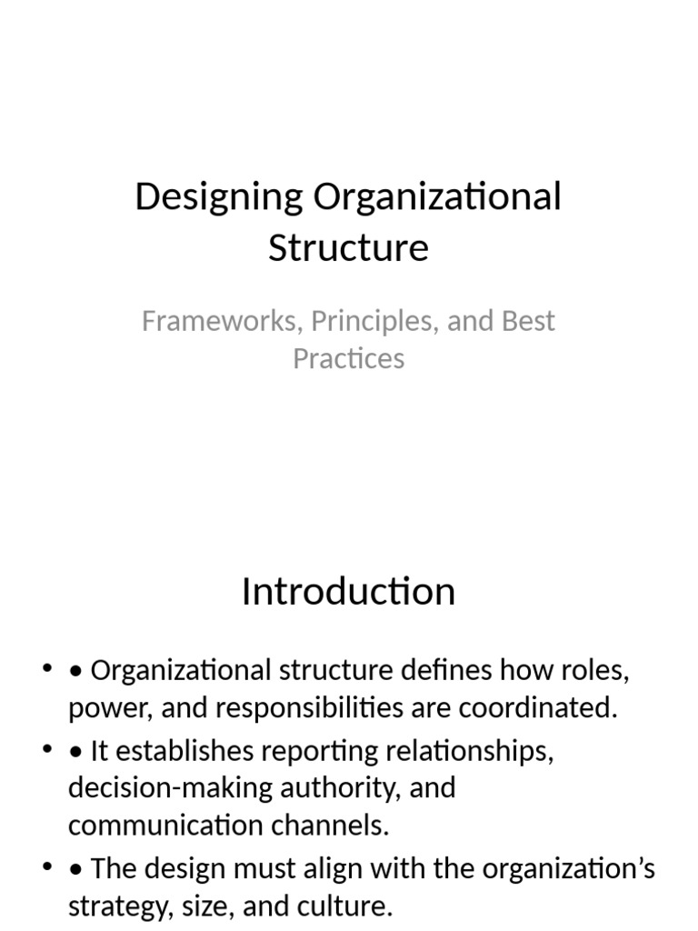 Optimizing Organizational Structure Design | PDF | Organizational ...