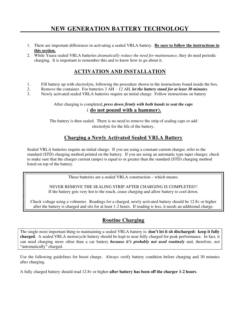 Charging Instructions for VRLA Batteries | PDF | Battery Charger ...