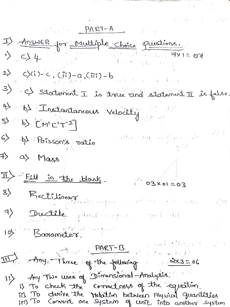 Physics 1 Quarterly Exam Key Answer 25-26 | PDF