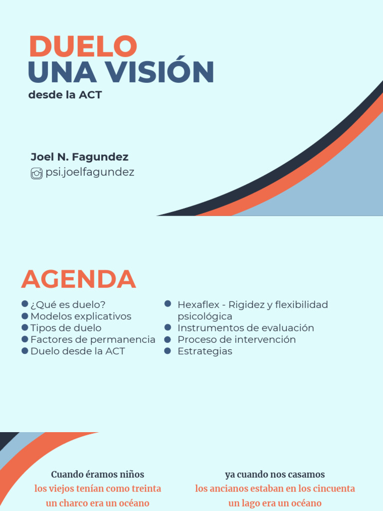 Presentacion Duelo Dual Desde La ACT PDF | PDF | Dolor | Las emociones