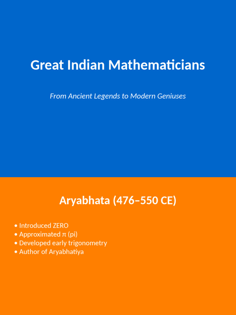 Indian Mathematicians Colorful | PDF