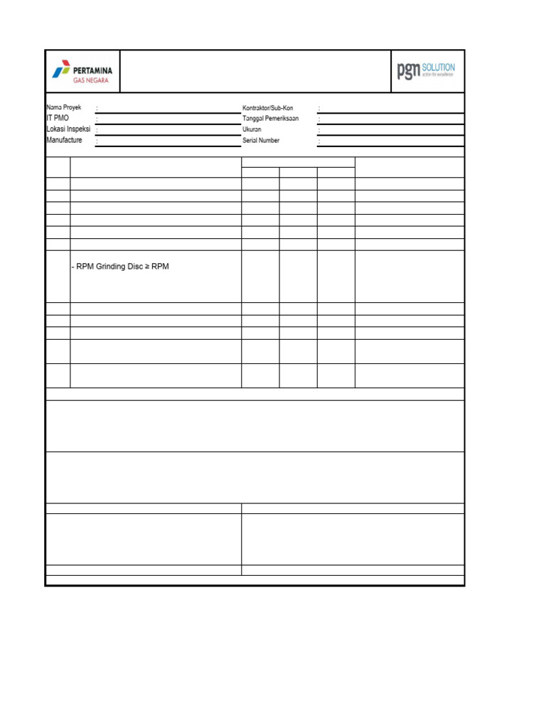 Form Checklist Power Tools - Cutting Machine | PDF