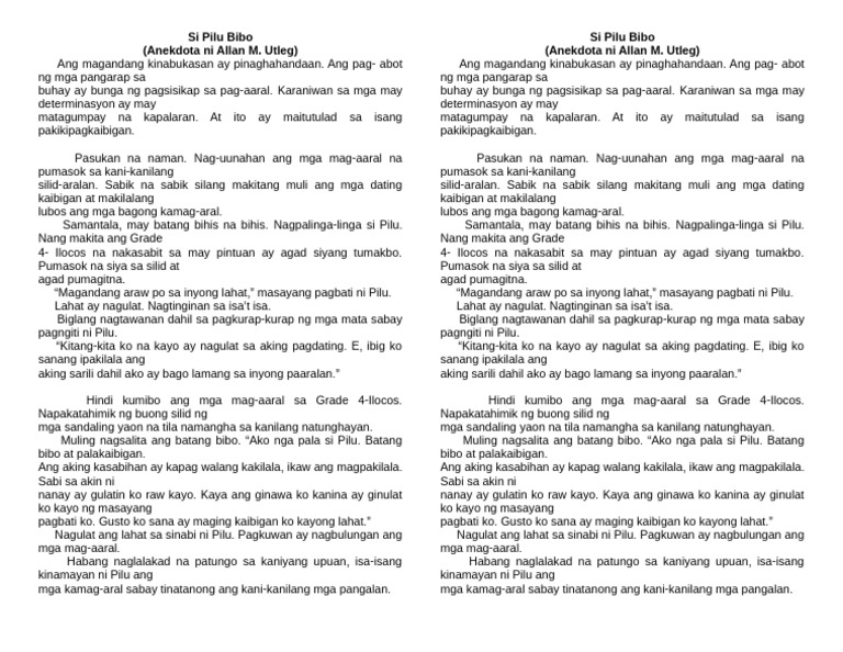 Si Pilu Bibo | PDF