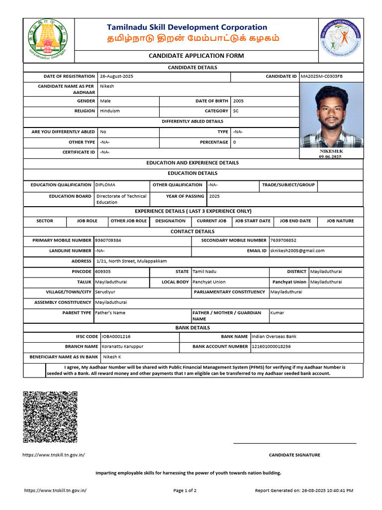 Candidate Application Form | PDF