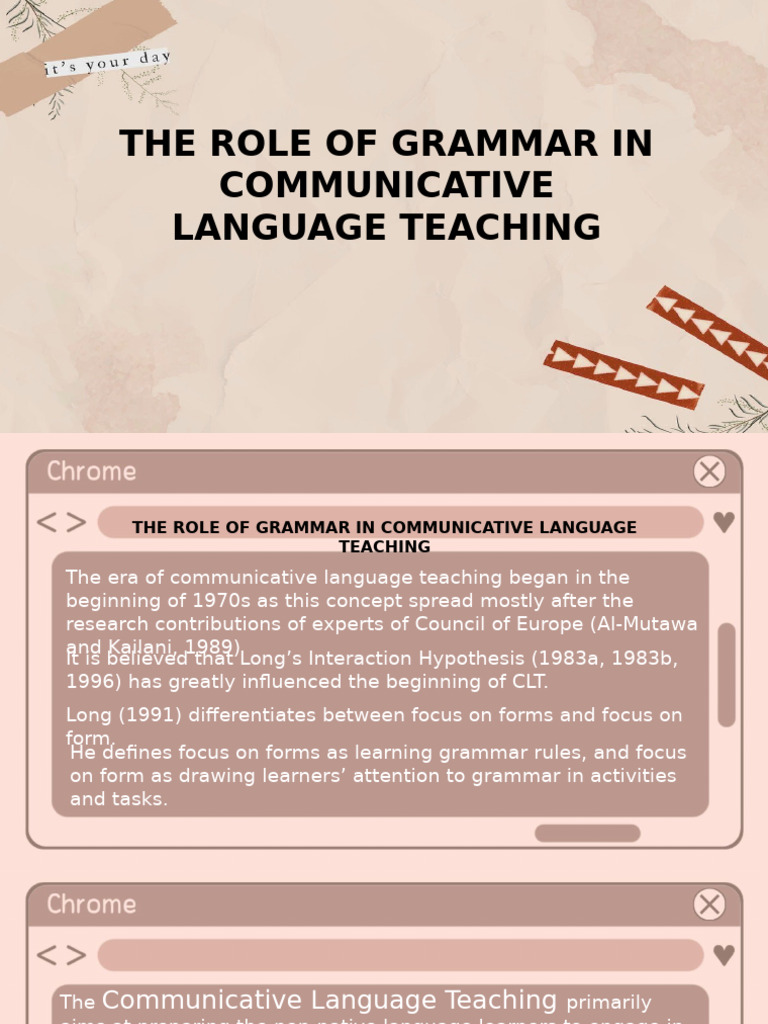 role-of-grammar-in-CLT | PDF | Second Language Acquisition | Language Education