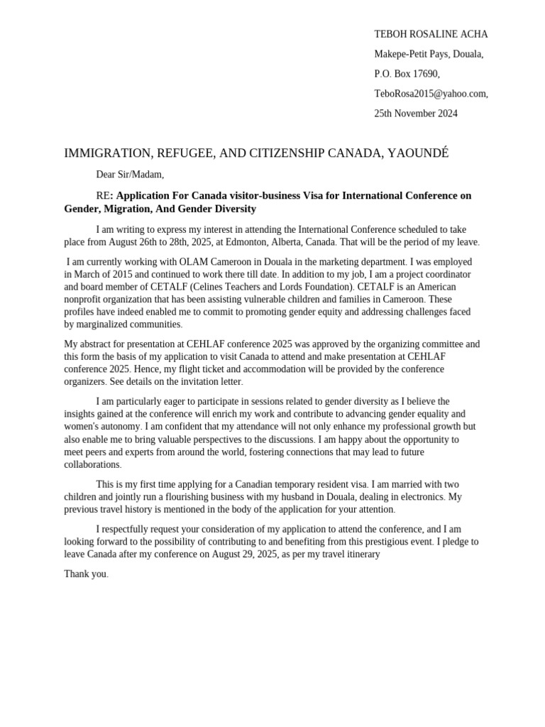 Letter of Immigrant. | PDF | Immigration | Human Migration