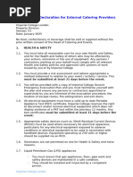 Food Indemnity Form for Hotel Guests | PDF