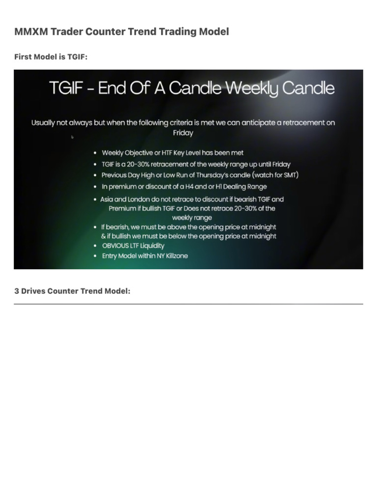 MMXM Trader Counter Trend Trading Model | PDF