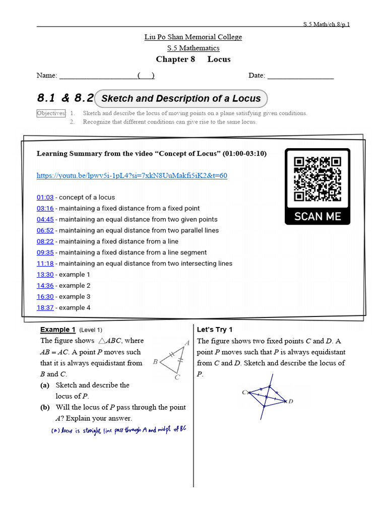 Understanding Locus in Mathematics | PDF | Circle | Line (Geometry)