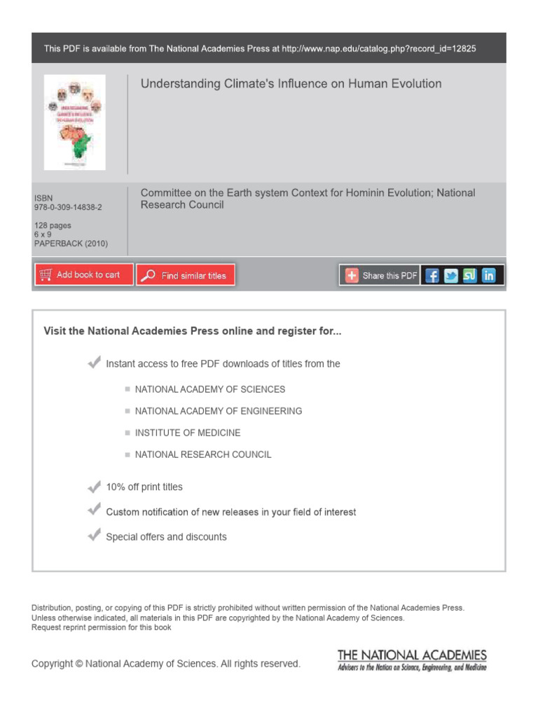 Cap 1 2 Understanding Climates Influence On Human Evolution Pdf