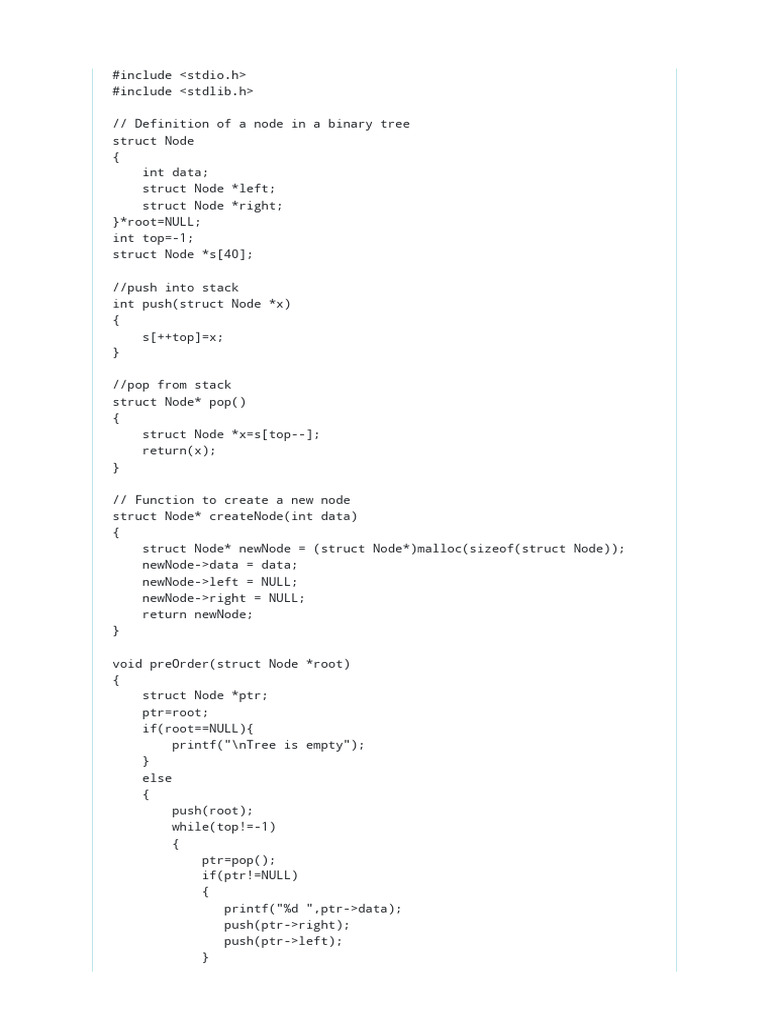 Tree Traversal Non Recursive | PDF | Software Engineering | Computer Programming