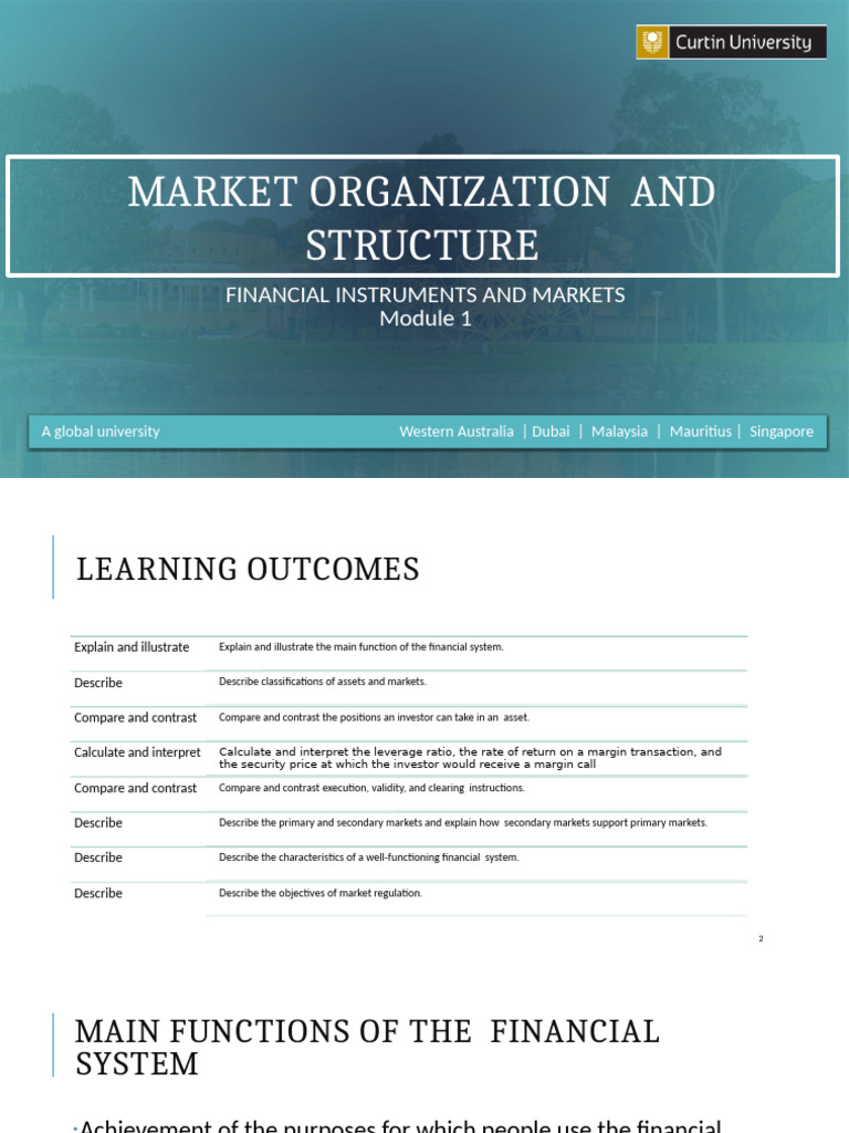 Financial System Overview and Functions | PDF | Margin (Finance ...
