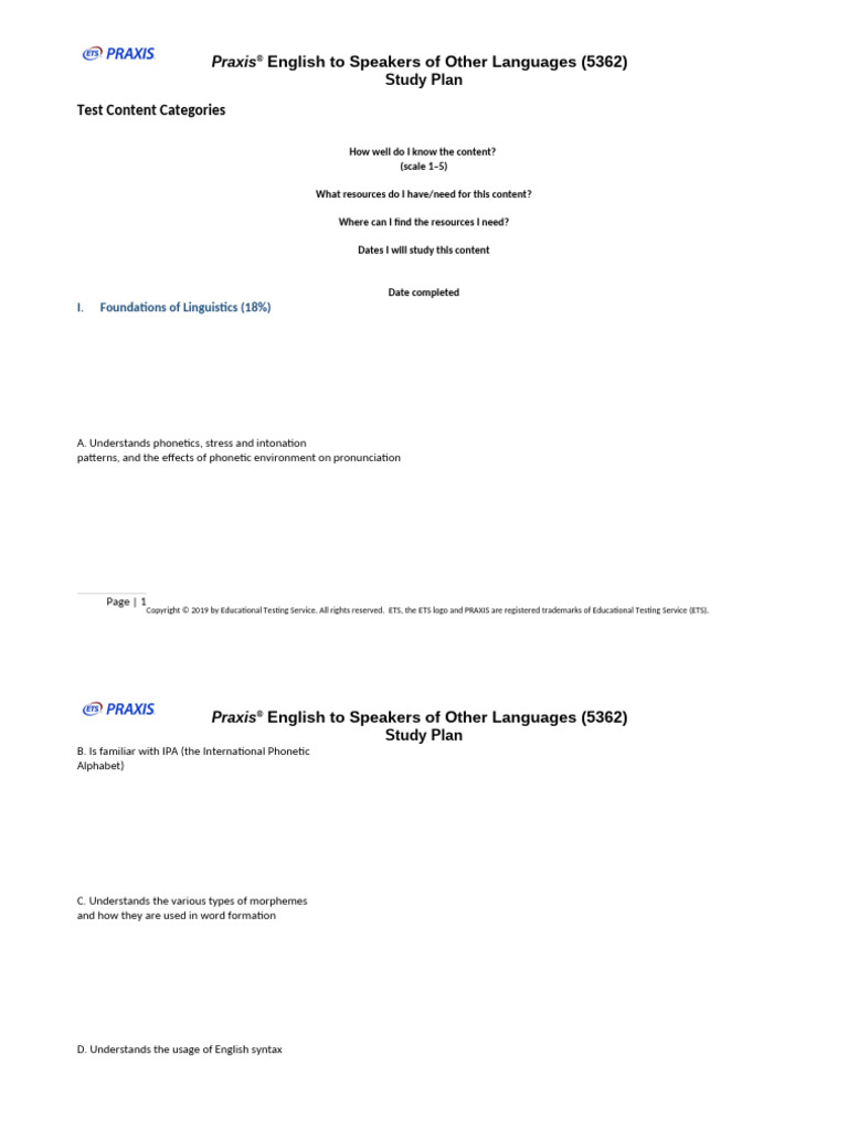 Study Plan 5362 | PDF | Phonology | English Language