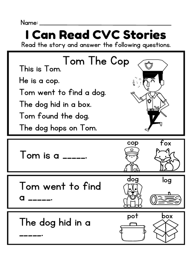 Short O Reading Comprehension Worksheet | PDF