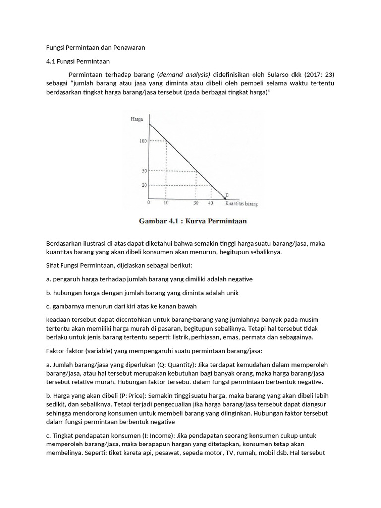Analisis Fungsi Permintaan Barang | PDF