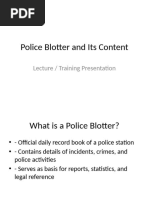 Police Blotter Guidelines and Procedures | PDF | Police | Inspector