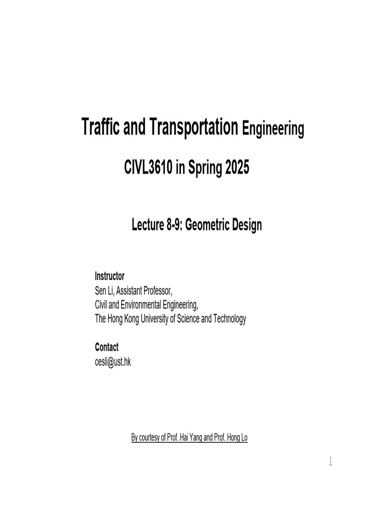 Lecture 8-9 Chapter 3 - Geometric Design | PDF | Tangent | Geometry