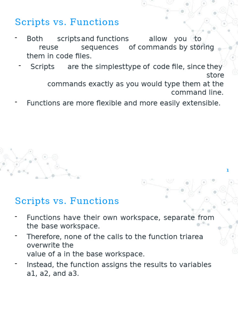 Lecture 02 - More With Scripts | PDF