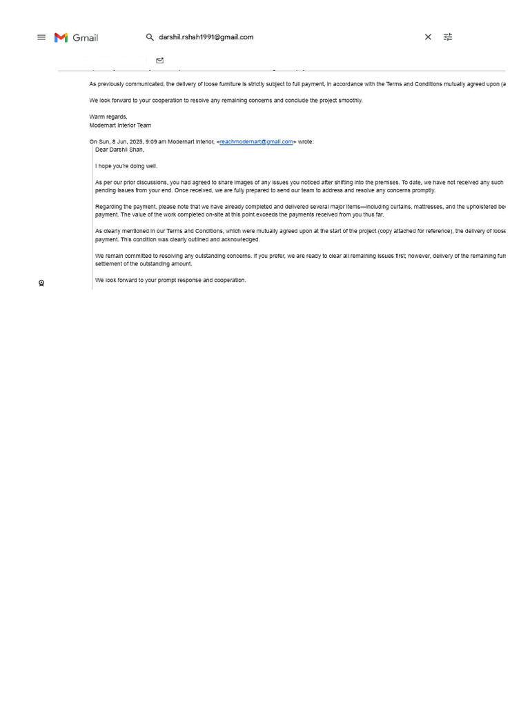Subject - Clarification On Delay in Handover and Project Progress ...