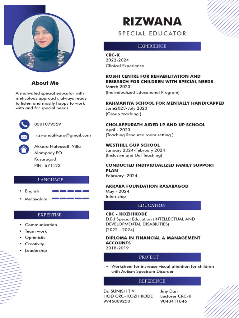 Rizwana Resume 2024 | PDF | Human Development | Psychology