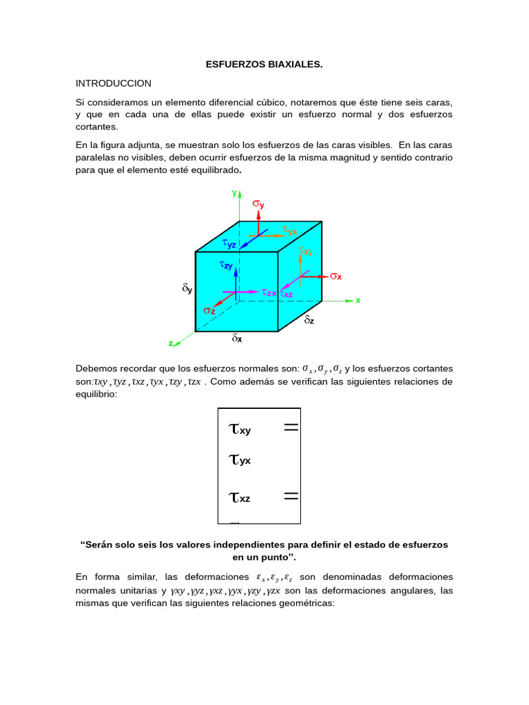 Esfuerzos Biaxiale1 | PDF | Esfuerzo cortante | Ingeniería mecánica
