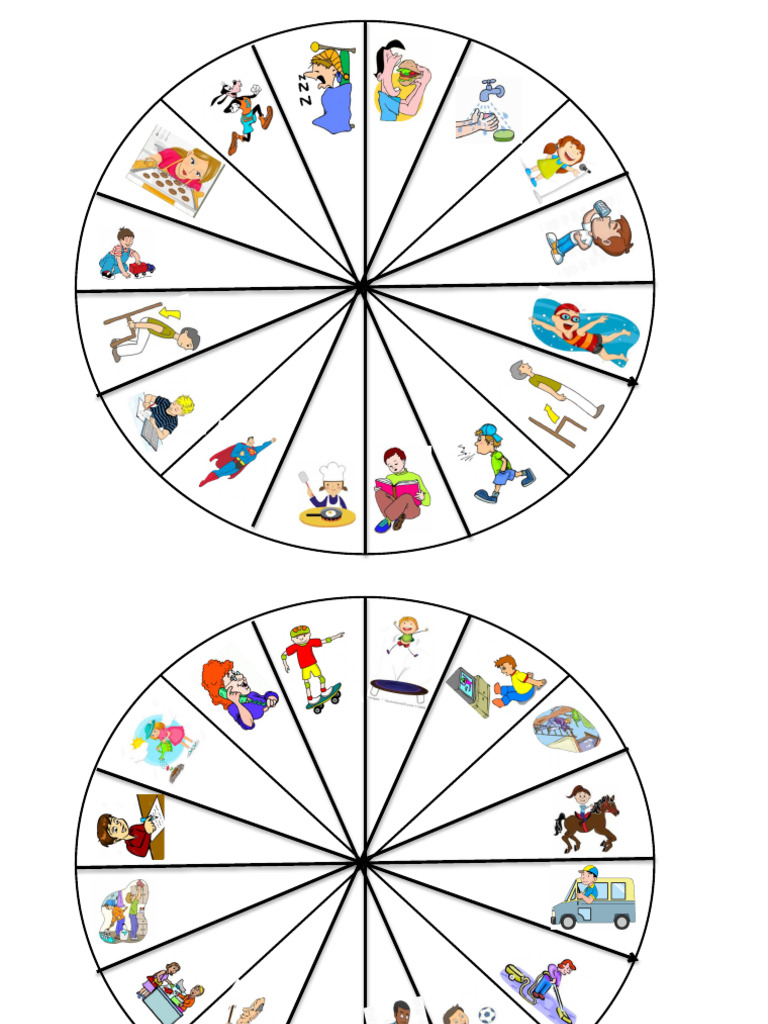 Wheel of Verbs Games 100032 | PDF