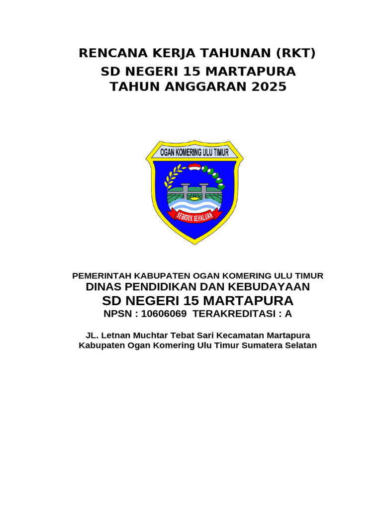 RKT SD Negeri 15 Martapura 2025 | PDF