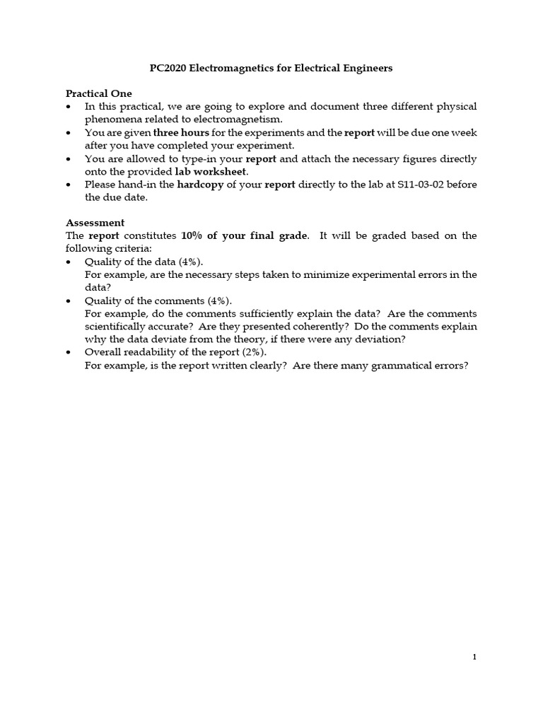 Electromagnetism Lab Report Guide | PDF | Plasma (Physics) | Experiment