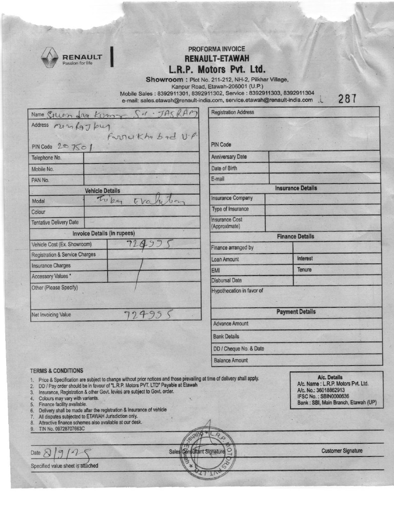 Proforma | PDF