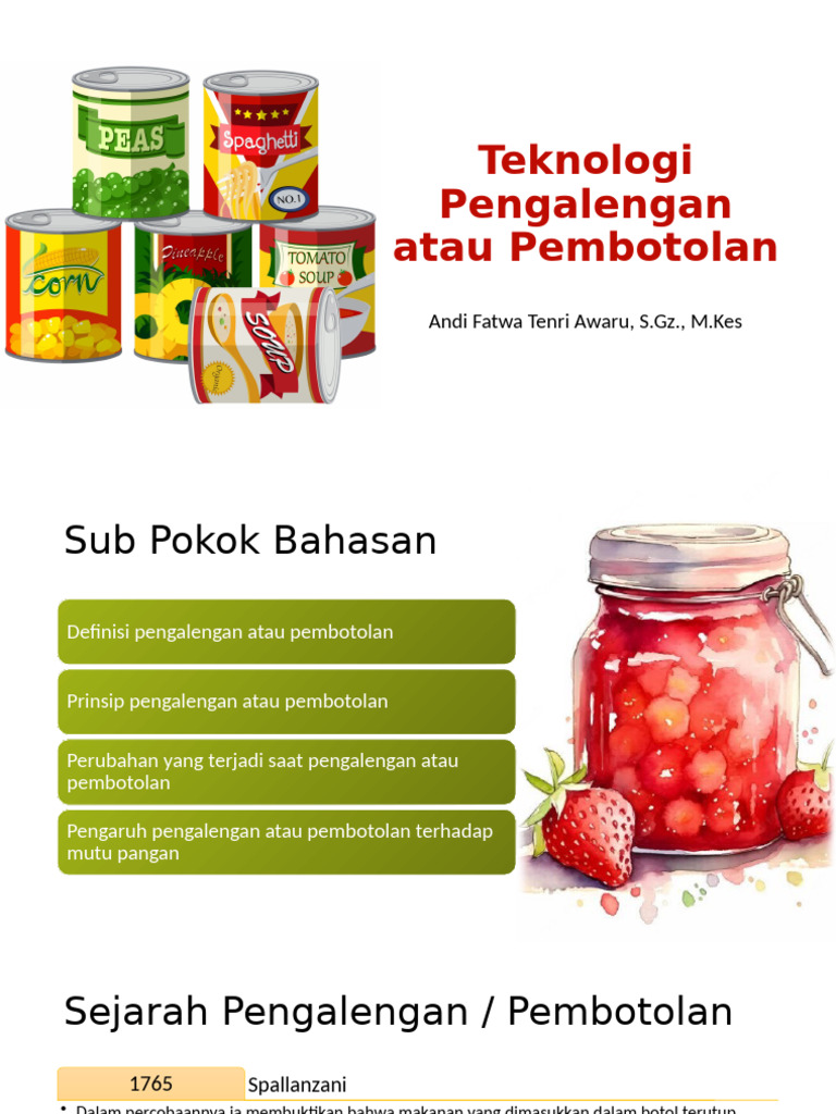 Pengalengan dan Pembotolan Pangan | PDF