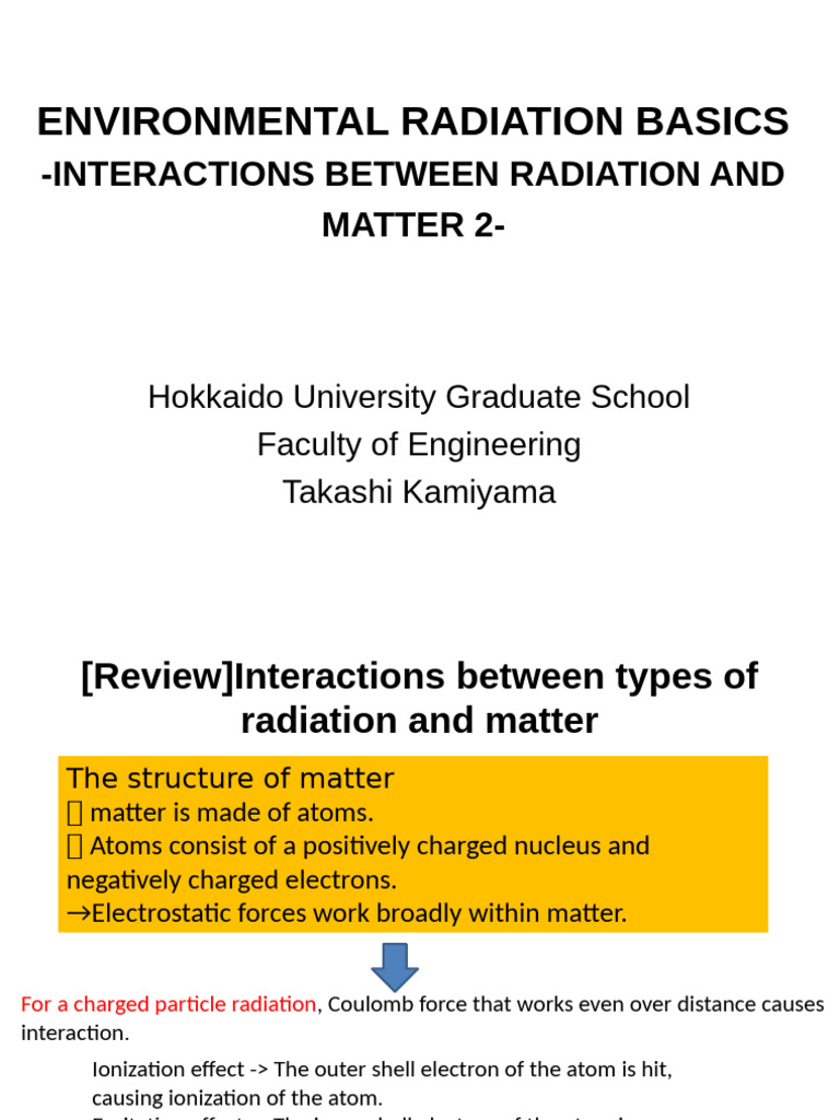 Radiation-Matter Interaction Basics | PDF | Electron | Atoms