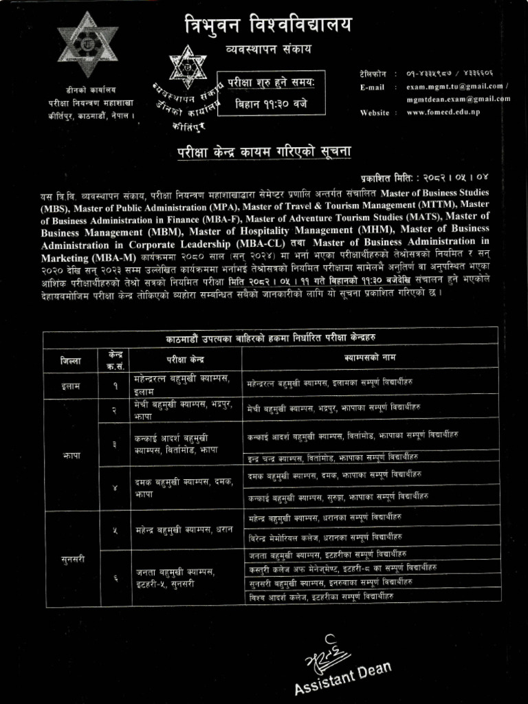 Exam Center For MBS 3rd Semester - Exam Center | PDF