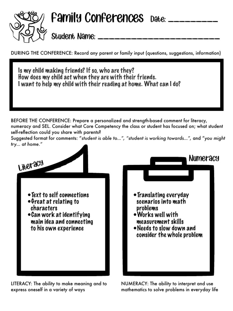 Family Conference Notes Template | PDF | Communication | Learning