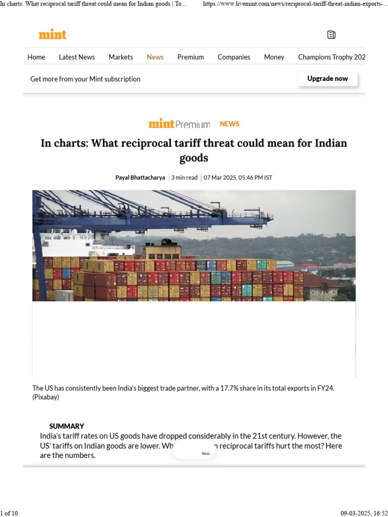 In Charts - What Reciprocal Tariff Threat Could Mean For Indian Goods ...