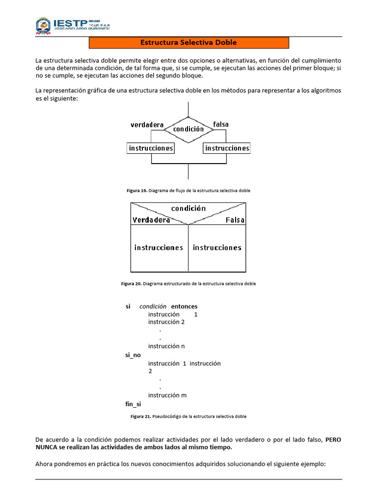 Sesion 5 - Estructura Selectiva Doble | PDF | Algoritmos | Programación de computadoras