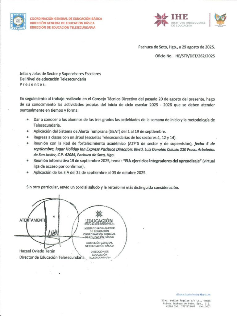 Inico de Ciclo Escolar 25-26 | PDF