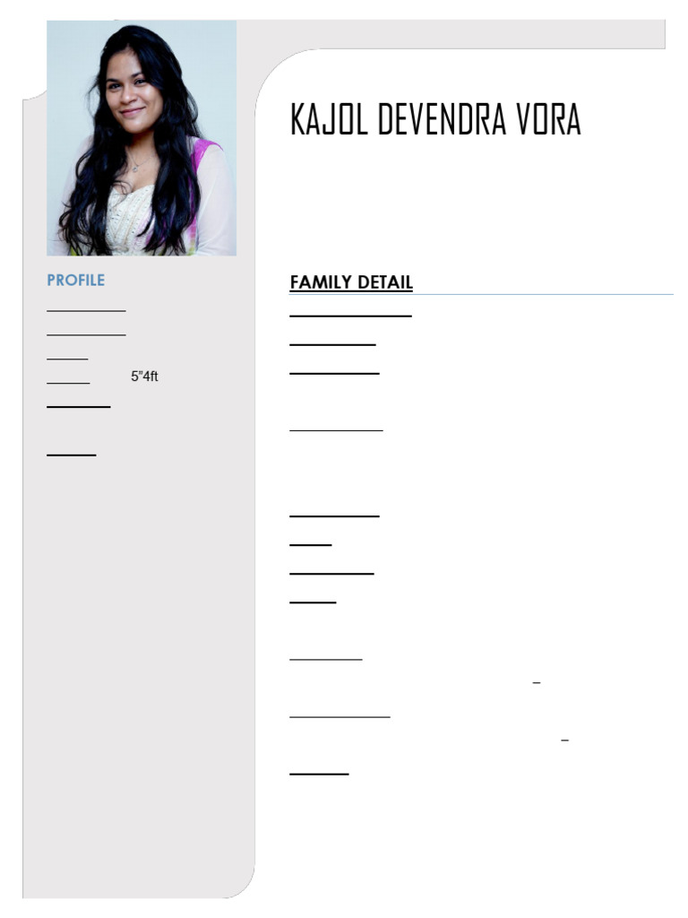Kajol Devendra Vora Biodata | PDF