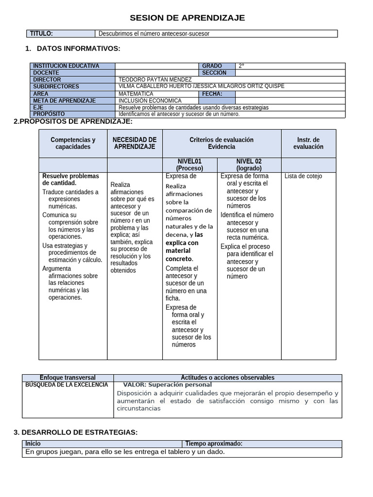 SESION DE APRENDIZAJE Refuerzo ENVIAR | PDF | Aprendizaje