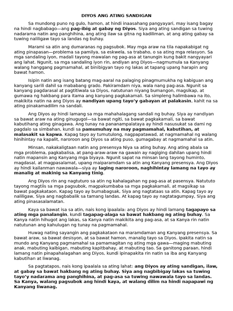 Diyos Ang Ating Sandigan | PDF