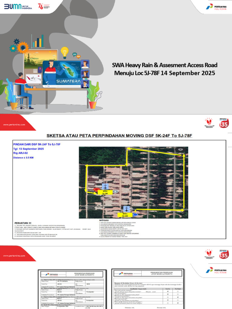 ARJ-02_SWA Heavy Rain & Assesment Access Road Menuju Loc 5J-78F (14 September 2025) | PDF