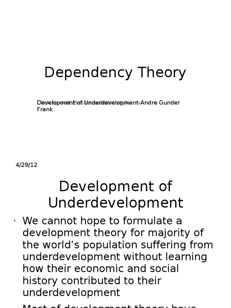Dependency Theory | PDF | Economic Development | Capitalism