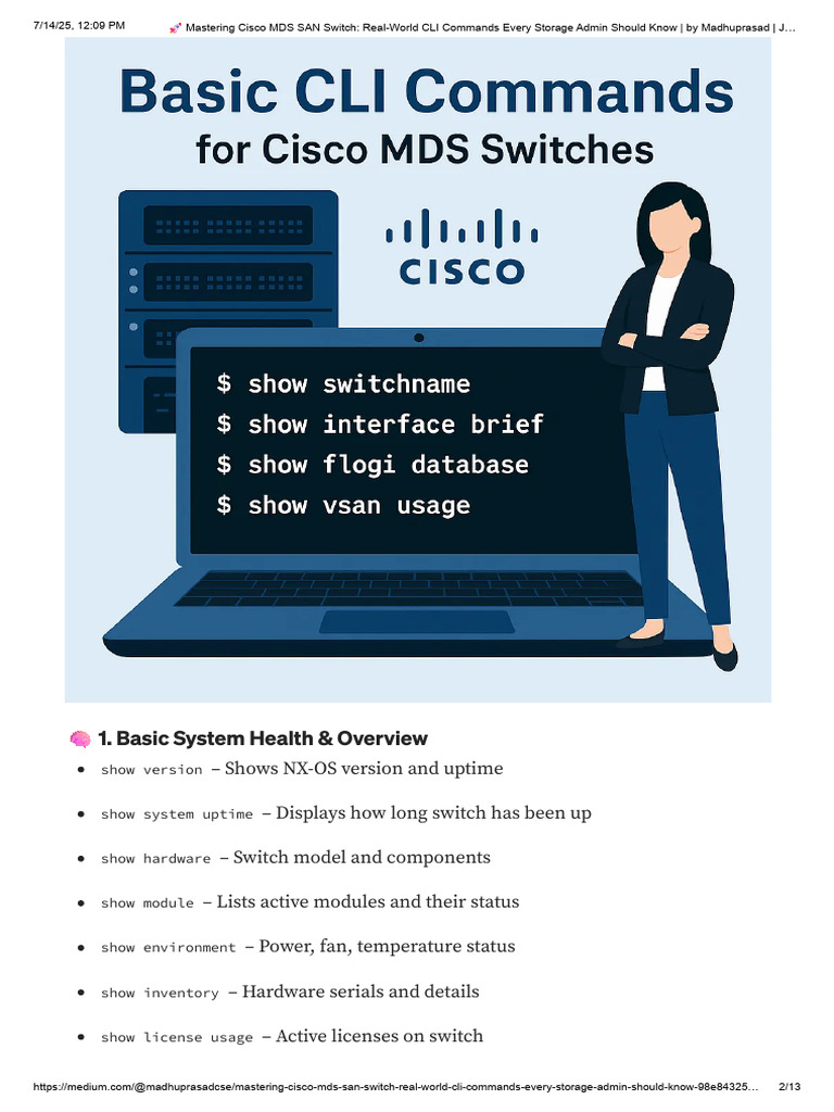 Cisco MDS SAN Switch Command Guide | PDF | Network Switch | Information ...