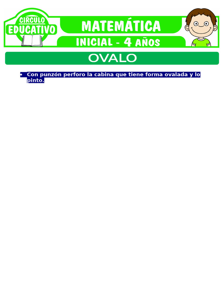 Actividades del óvalo para preescolar | PDF