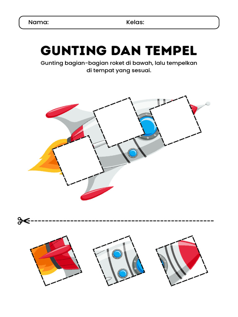 Gunting Dan Tempel Lembar Kerja Ilustratif | PDF