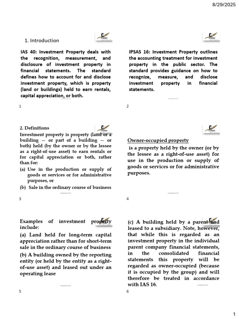 IAS 40: Investment Property Overview | PDF | Fair Value | International ...