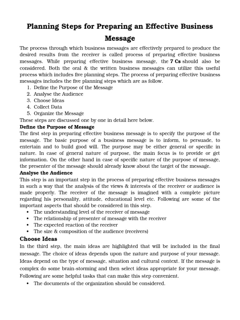 5 Steps to Craft Effective Business Messages | PDF | Information ...