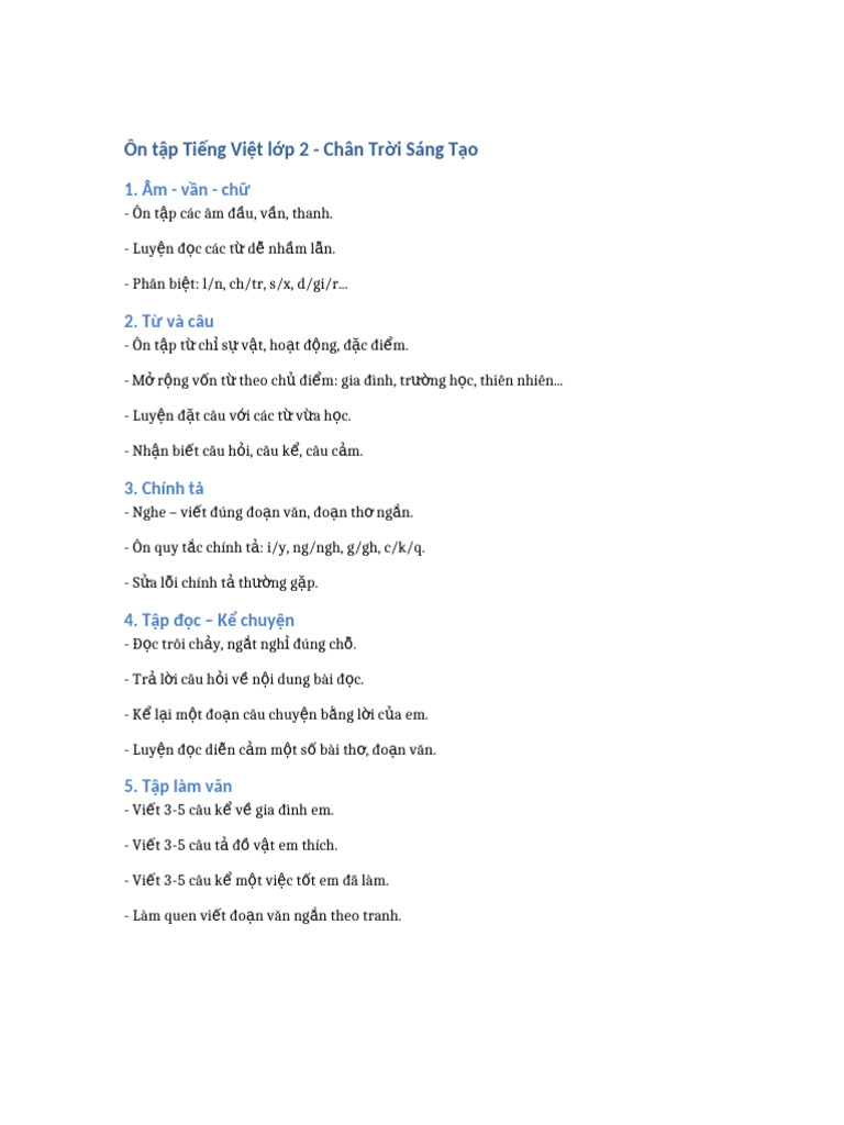 On Tap Tieng Viet 2 Chan Troi Sang Tao | PDF