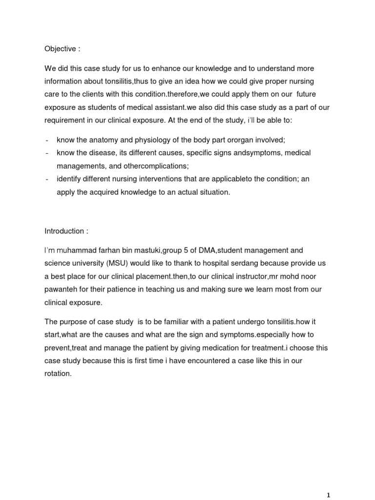 Case Study Tonsil It Is | PDF | Infection | Immunology